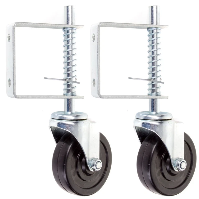 SPRING LOADED GATE Jockey Wheel Swivel Castor 100mm (4") Diameter for ...