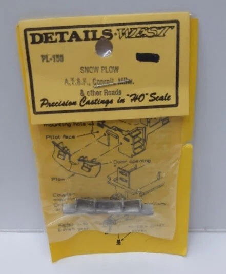 DETAILS WEST 150 HO Scale Snow Plow Pilot Weed Cutter ATSF Conrail ...