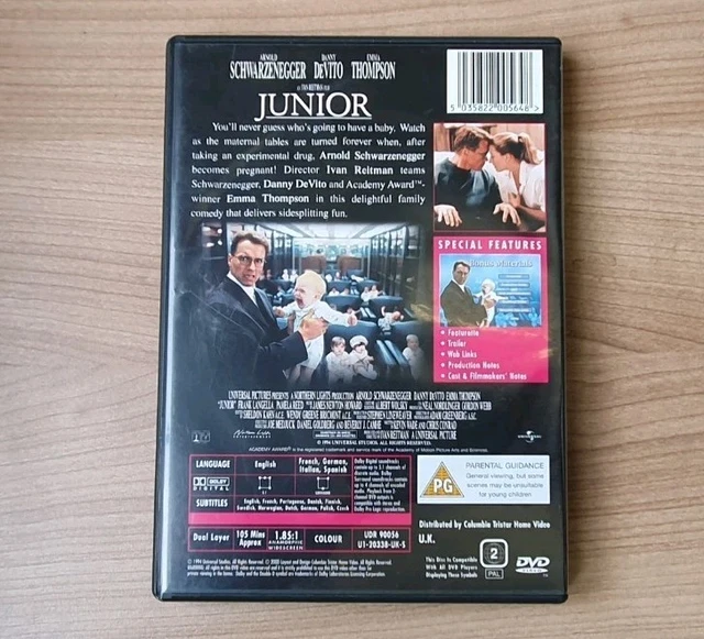JUNIOR (1994) (DVD, 2000) Arnold Schwarzenegger, Danny DeVito, Emma Thompson £3.76 - PicClick UK