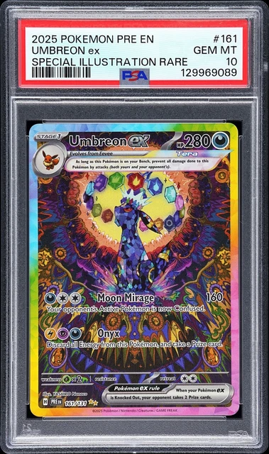 2025 POKEMON PRE En-Prismatic Evolutions #161 Umbreon Ex Psa 10 £3,036. ...