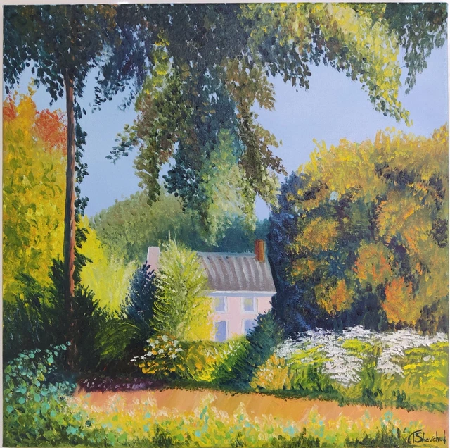 ORIGINAL OIL PAINTING Daniel Landscape Garber Repro Village Hand ...