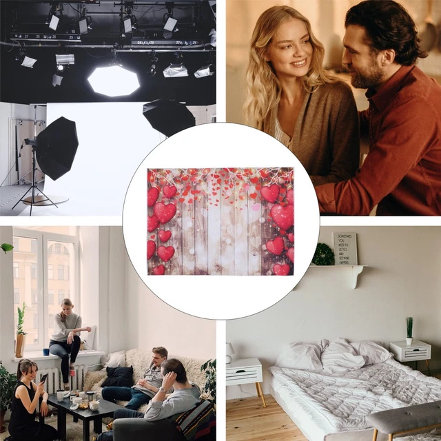 VALENTINE'S DAY PHOTOGRAPHY Backdrop Heart Wooden Plank Photo ...