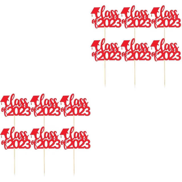 12 PCS GRADUATION Cupcake Toppers 2023 Graduation Fruits Desserts Picks ...