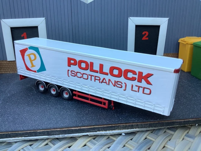 CORGI MODEL TRUCK 1:50 scale - CODE 3 WHITE POLLOCK CURTAINSIDE TRAILER ...