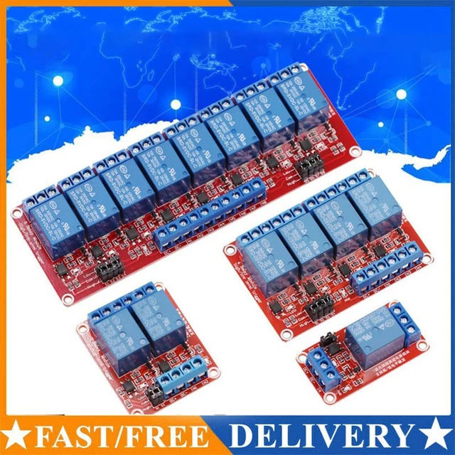 1/2/4/8 CHANNEL RELAY Switch Module with Optocoupler 5V 12V 24V ...