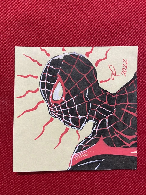 MILES MORALES SPIDER-MAN Post-it Note Drawing Original Art $5.00 - PicClick
