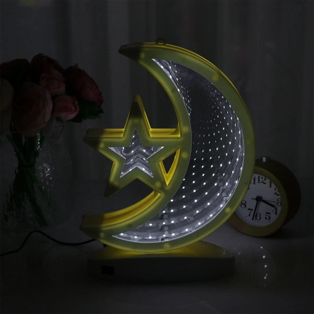 3 D INFINITY Tunnel Lights Star Mirror LED Illusion Wall Table Lamp £14 ...