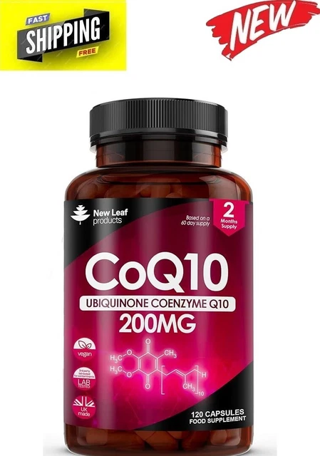 COQ10 - CO Enzyme Pure Ubiquinone CQ10 Of Coenzyme Q10 200mg 120 Vegan ...