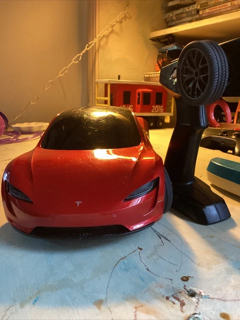 HOT WHEELS TESLA Roadster Radio Remote Control RC Car Mattel 1:10 Toy ...