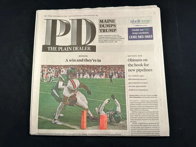 12/29/23 CLEVELAND BROWNS Plain Dealer Newspaper NFL Playoff Spot ...