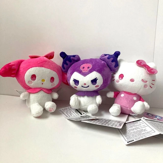 YURUKAWA SANRIO CHARACTERS Hello Kitty My Melody & Kuromi Melty Plush Mascot Set £55.60 ...
