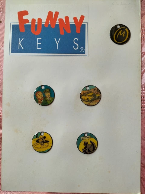 5 BADGES KEYS EN METAL BLAKE ET MORTIMER DIAMETRE 3 CM (Yl) EUR 15,50 ...