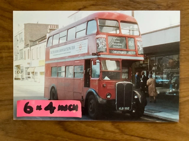 LONDON BUS PHOTO B/W. RT1303 (SP) KLB552 Route 161 Woolwich Powis ...