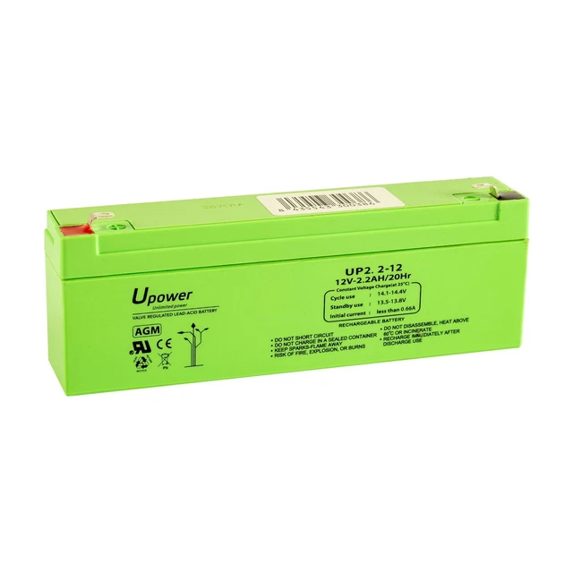 U POWER BATERÍA piombo AGM Sigillata 2.2Ah 12V Faston F1 4.8mm EUR 12 ...
