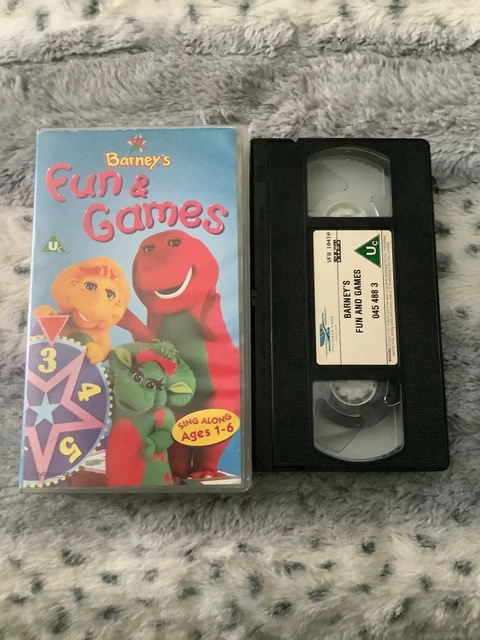BARNEY’S FUN & Games VHS 1996 Video Tape Classic Kids Sing along RARE ...