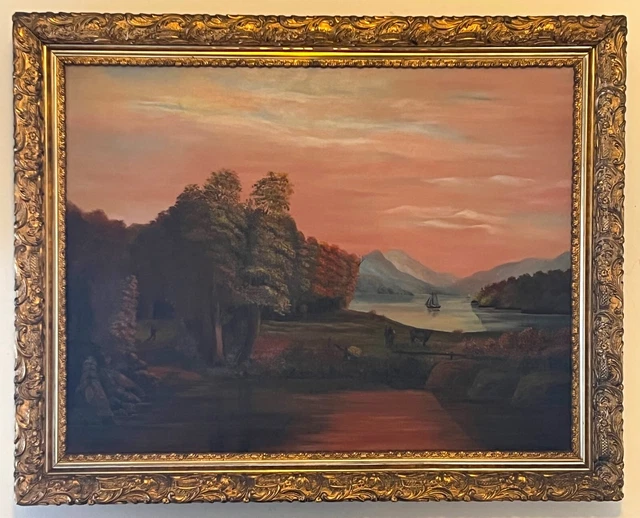 ANTIQUE HUDSON RIVER School/Thomas Chambers Style Painting - Gorgeous ...