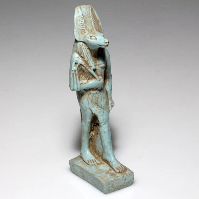 ANCIENT EGYPTIAN BLUE glaze Anubis statue circa 2500-1500 BC £13.38 ...