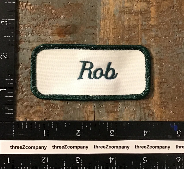 VINTAGE ROB NAME Tag Company Work Uniform Patch Badge Green/White £2.33 ...
