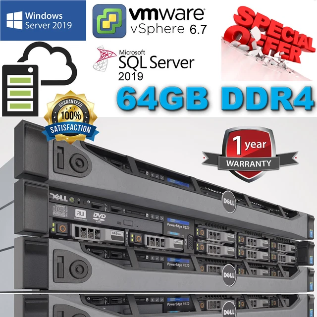 DELL POWEREDGE R630 2x E5-2650v4 2,20 GHz 12 núcleos 64 GB DDR4 H730 ...
