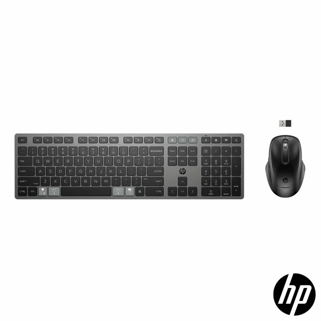 HP BLUETOOTH KEYBOARD & Mouse Set Multi-Device Rechargeable USB-C Combo ...