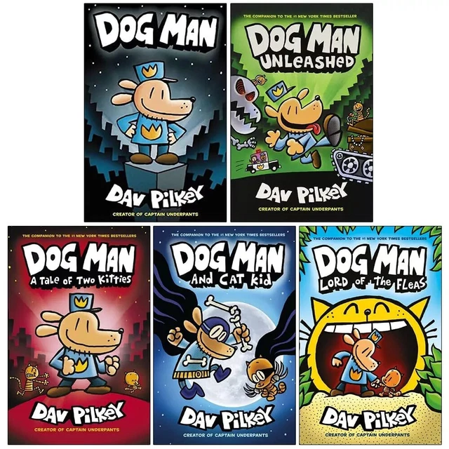 1-5 DOG MAN Series Collection Books Set By Dav Pilkey Pack NEW ...