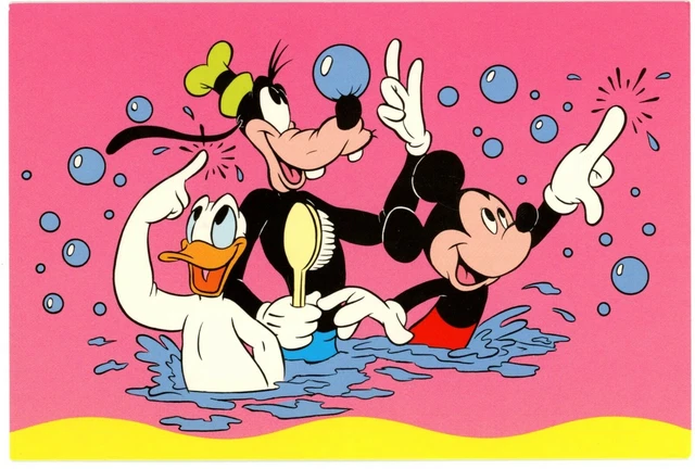 WALT DISNEY'S DONALD Duck Goofy And Mickey Mouse Taking A Bath Together ...