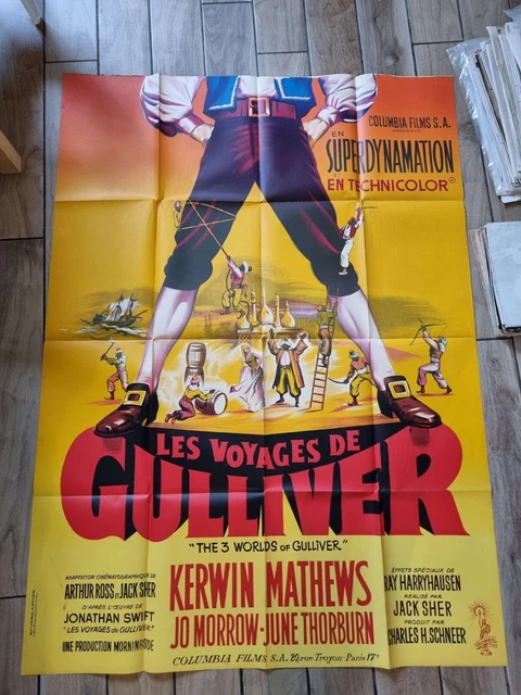 AFFICHE CINÉMA ANCIENNE originale. Les Voyages de Gulliver/Jack Sher. 116x157 cm EUR 120,00 ...