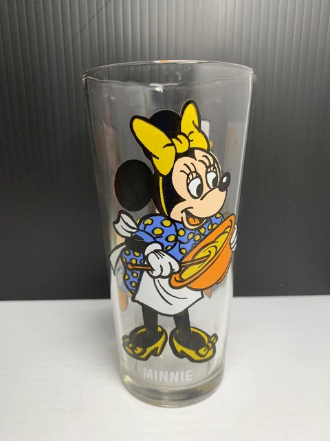 MINNIE MOUSE HAPPY Birthday Mickey Pepsi Collectors Glass Disney 1977 ...
