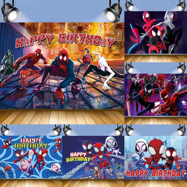 3D SPIDER-MAN ACROSS the Spider-Verse Birthday Party Background ...