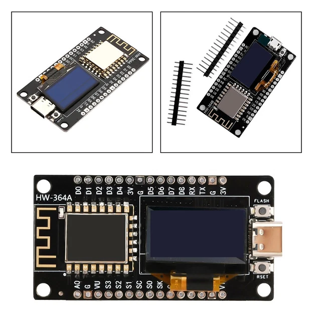 FOR ESP8266 MICROCONTROLLER Development Board with Compact 0 96 Inch ...