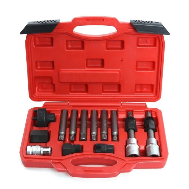 Pulley Tool Kit ABN 18-Piece Alternator Pulley Decoupler Socket Set ...