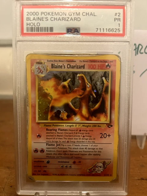 BLAINE'S CHARIZARD PSA 1! Pokémon TCG Gym Challenge 2 Holo Unlimited Holo Rare £140.00 - PicClick UK