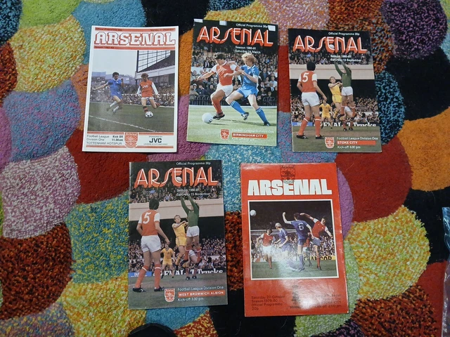 ARSENAL FOOTBALL PROGRAMMES x 5 from late 1970s & early 1980s £1.00 ...