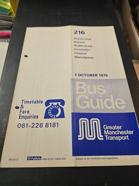MANCHESTER BUS TRANSPORT Timetable Leaflet GMT 1 Oct 1976 HO7.63 £3.00 ...