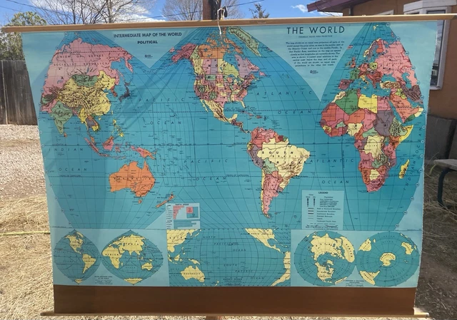 WEBER COSTELLO PULL Down School Map, Intermediate Map Of The World ...
