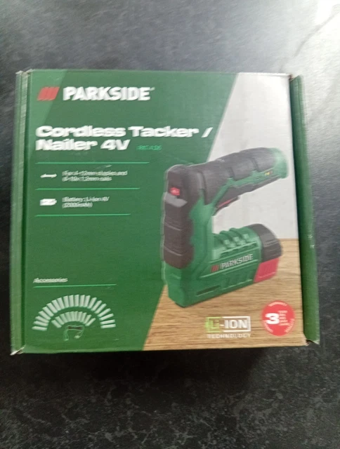 PARKSIDE CORDLESS TACKER Nailer 4V Battery £21.47 - PicClick UK