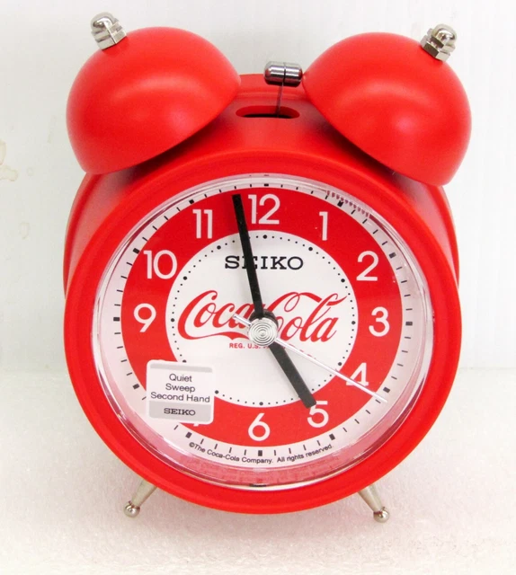 NEW SEIKO COCA Cola Red Loud Alarm Clock With Quiet Sweep & Snooze ...