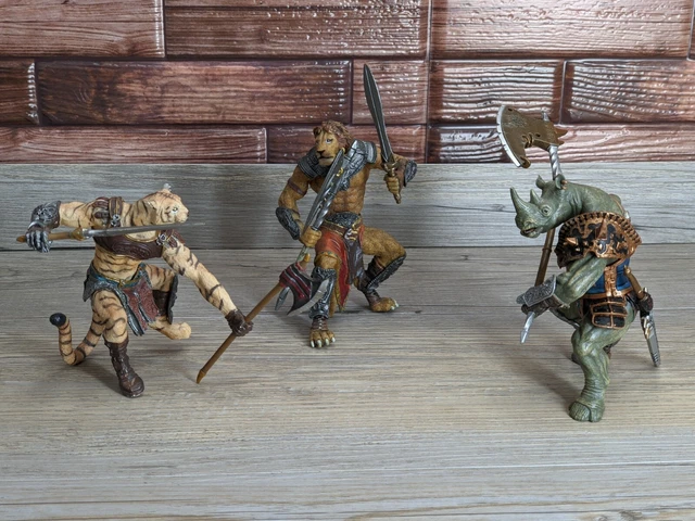 PAPO FANTASY WORLD 3 Mutant Warrior Figure Collection Tiger Lion ...