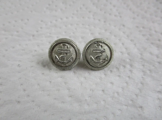 RARE WW2 PAIR:&KRIEGSMARINE GERMAN NAVY CAP BUTTONS" (Small, 12mm, 1938 ...