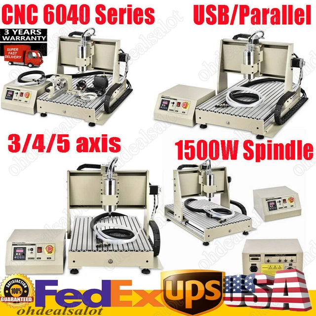 ENGRAVER MILL/DRILLING MACHINE USB Port 3/4 Axis CNC 6040 Router ...