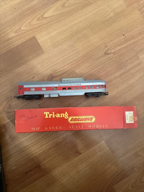 TRIANG R441 TRANSCONTINENTAL Red/Silver Observation Car 91119 £9.99 ...