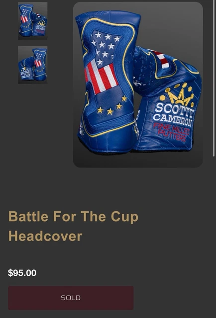 SCOTTY CAMERON 2025 Ryder Cup Battle For The Cup Blade Headcover Pre ...