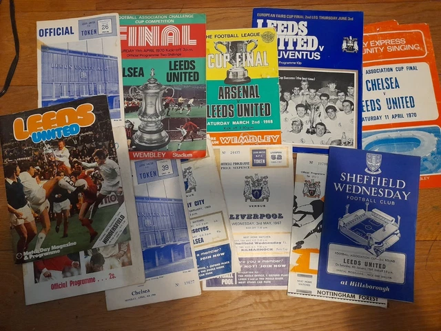 LEEDS UNITED FOOTBALL 12 programmes and 2 song sheets 1960's - 1971 £8. ...