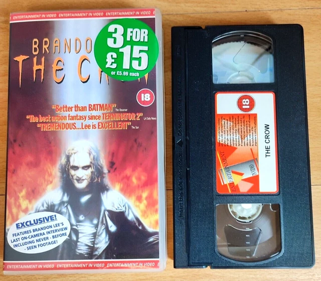 THE CROW PAL VHS Video Tape Brandon Lee Cult Horror Last on camera ...