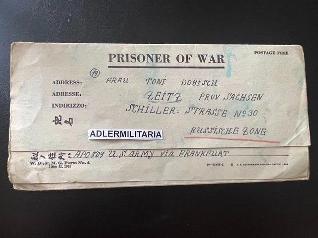 WWII GERMAN CENSORED Post - Prisoner of War - Wehrmacht Prisoner in USA ...