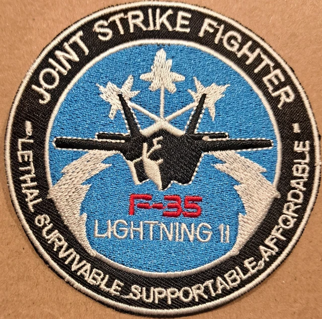LOCKHEED MARTIN JOINT Strike Fighter F-35 Lightning II embroidered Iron ...