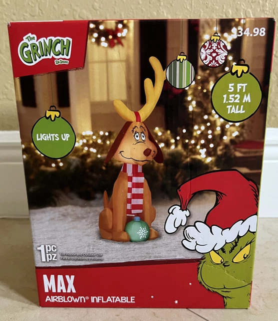 THE GRINCH MAX Inflatable 5 FT Tall Christmas Outdoor Yard Decoration ...