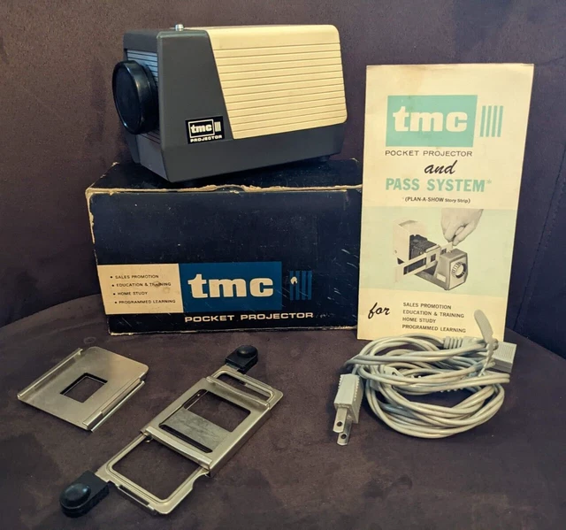 VINTAGE TMC POCKET PROJECTOR & Pass System Portable Slide Japan w/ Box ...