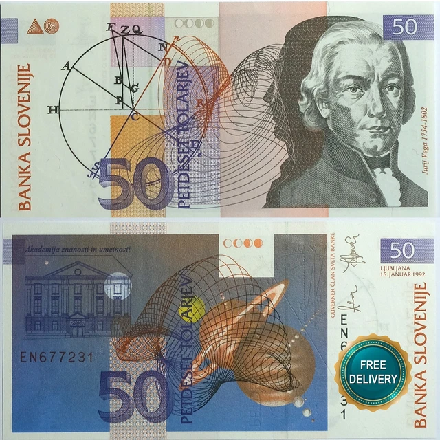 SLOVENIA SLOWENIEN 50 Tolarjev 1992 P13a Pick KM 13 UNC UNZ Banknote Geldschein EUR 1,00 ...