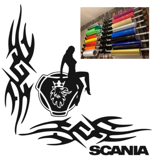SCANIA TRUCK DECALS x 2. van window graphic sticker 15 COLOUR. FREE ...